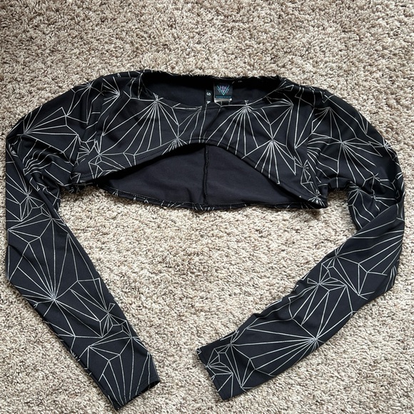 Freedom Rave Wear | Tops | Freedom Rave Wear Black Light Reactive Shrug ...